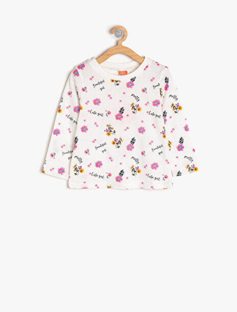 Koton Kız Çocuk Desenli T-Shirt