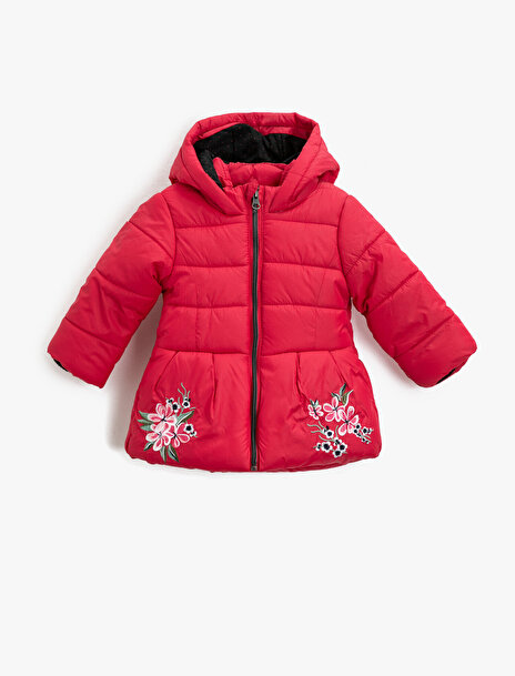 Koton Kız Çocuk İşlemeli Kaban