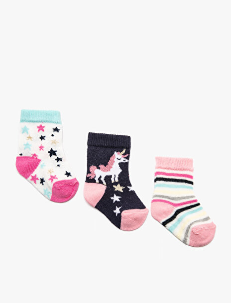 Koton Kız Çocuk Kız Bebek 3'lü Çorap Koton Kız Çocuk Kız Bebek 3'lü Çorap