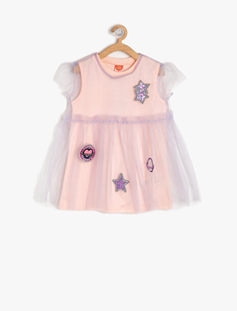 Koton Kız Çocuk Aplikeli Elbise