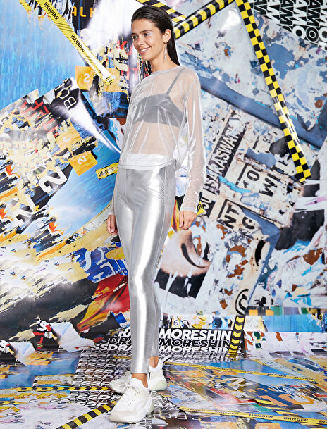 Koton Kadın Deri Görünümlü Tayt