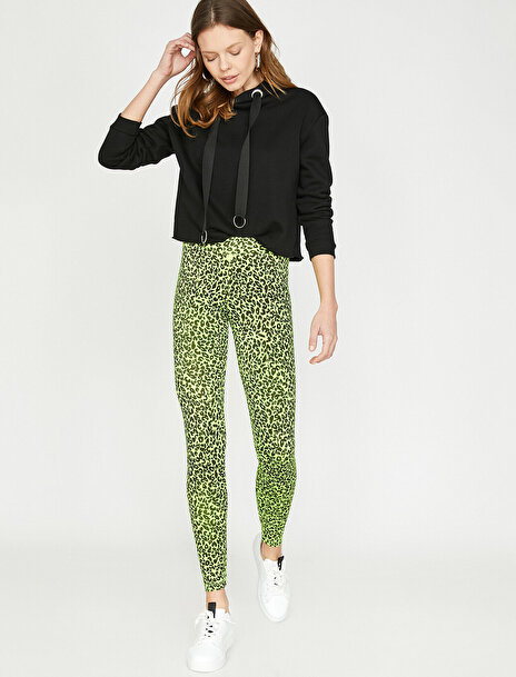 Koton Kadın Leopar Desenli Tayt