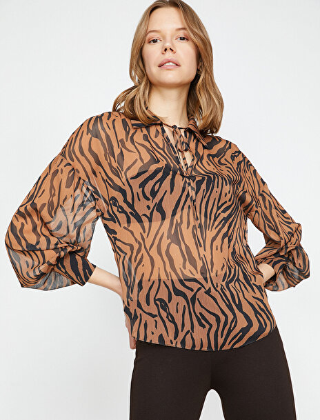 Koton Kadın Zebra Desenli Bluz