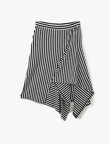 Koton Kadın Çizgili Asimetrik Etek