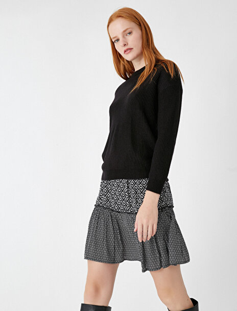 Koton Kadın Desenli Mini Etek