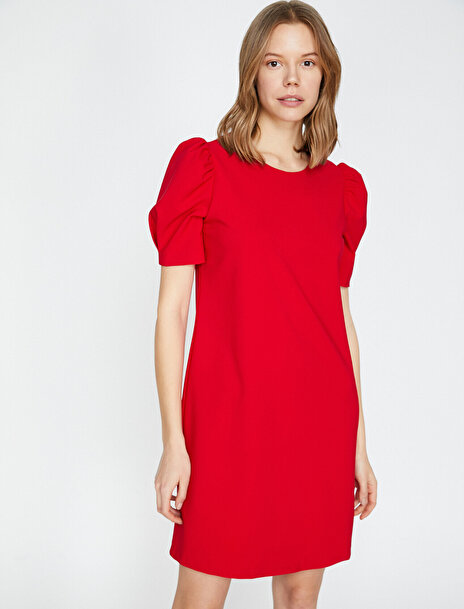 Koton Kadın Kısa Balon Kollu Kısa Elbise