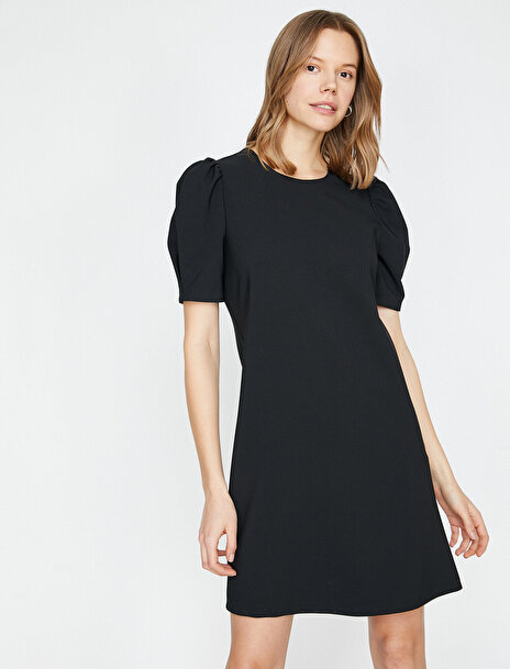 Koton Kadın Kısa Balon Kollu Kısa Elbise