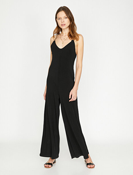 Koton Kadın Sırtı Çapraz Bantlı Tulum