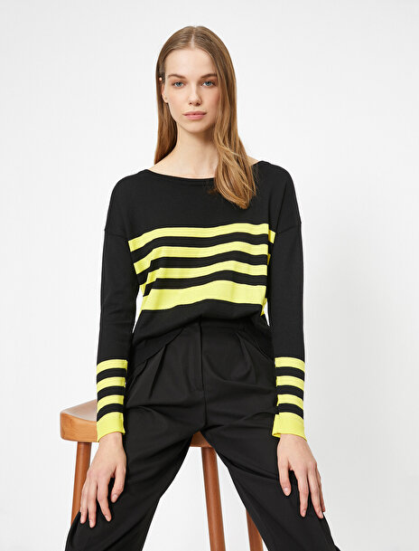 Koton Kadın Çok Renkli Dik Yaka Triko Kazak Koton Kadın Çok Renkli Dik Yaka Triko Kazak