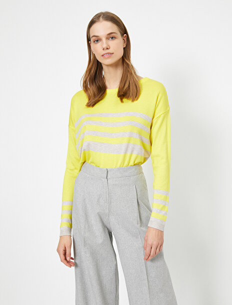 Koton Kadın Çok Renkli Dik Yaka Triko Kazak Koton Kadın Çok Renkli Dik Yaka Triko Kazak