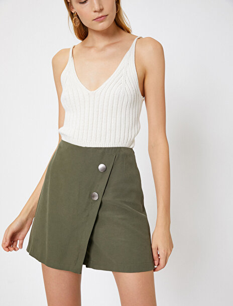 Koton Kadın Düğme Detaylı Şort Etek