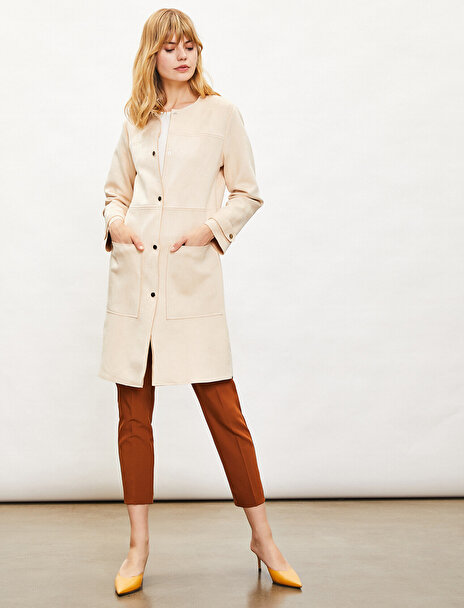 Koton Kadın Süet Görünümlü Trençkot