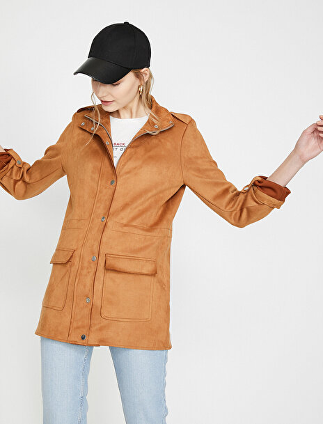 Koton Kadın Süet Görünümlü Parka