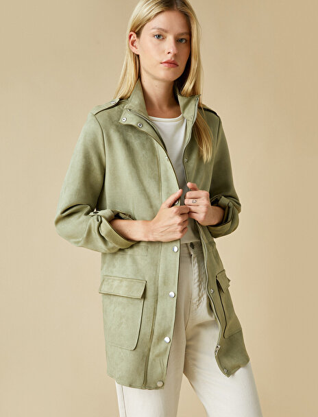 Koton Kadın Süet Görünümlü Parka