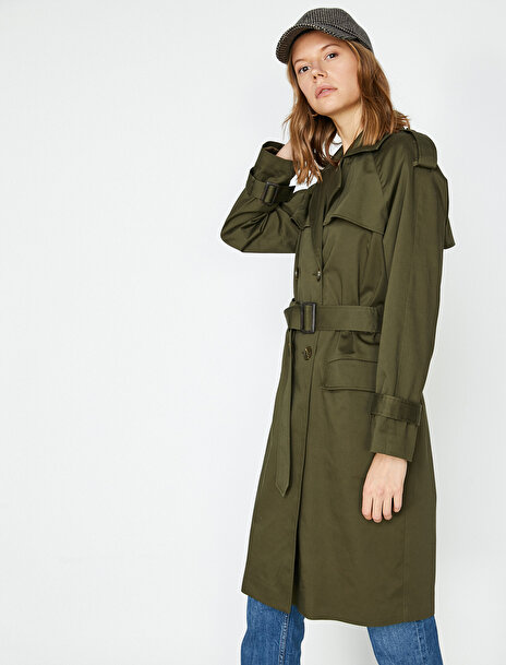 Koton Kadın Kemer Detaylı Trençkot