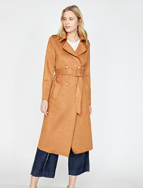 Koton Kadın Süet Görünümlü Trençkot