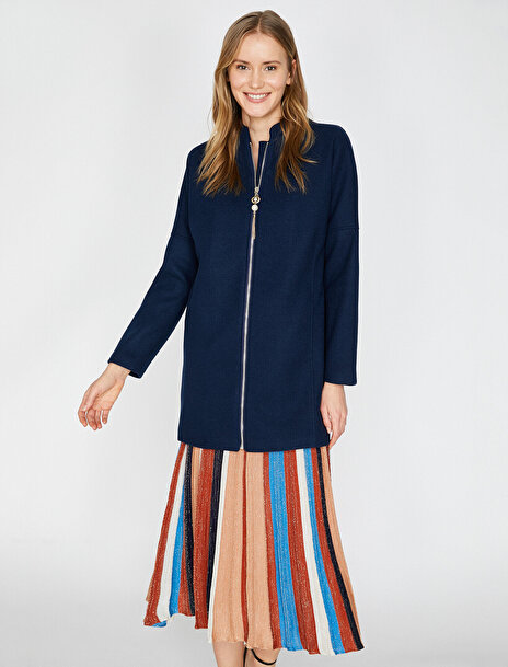 Koton Kadın Fermuar Detaylı Kaban