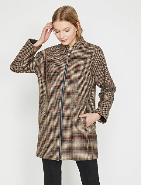 Koton Kadın Kareli Kaban