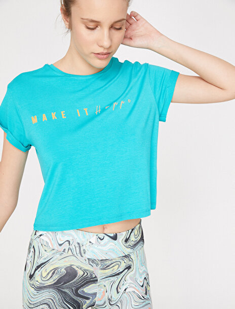 Koton Kadın Ebru Şallı Loves Koton Sport T-Shirt