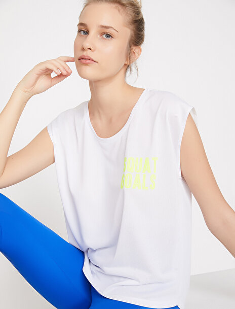 Koton Kadın Ebru Şallı Loves Koton Sport T-Shirt