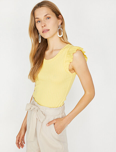 Koton Kadın Fırfır Kol Detaylı Atlet