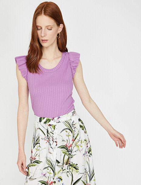 Koton Kadın Fırfır Kol Detaylı Atlet