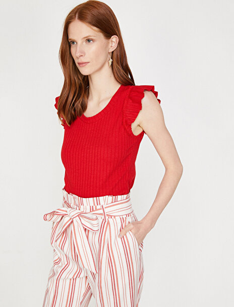 Koton Kadın Fırfır Kol Detaylı Atlet