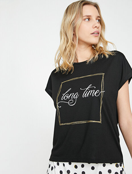 Koton Kadın Yazılı Baskılı T-Shirt