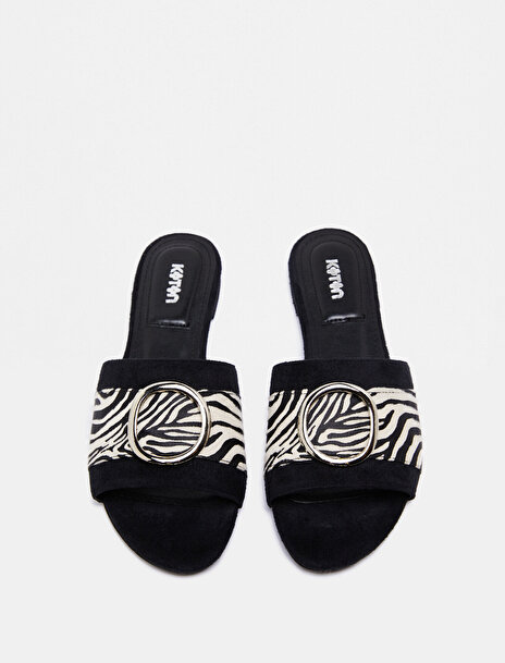 Koton Kadın Zebra Desenli Terlik