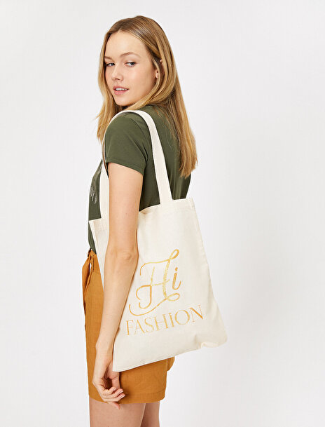 Koton Kadın Yazılı Baskılı Bez Çanta