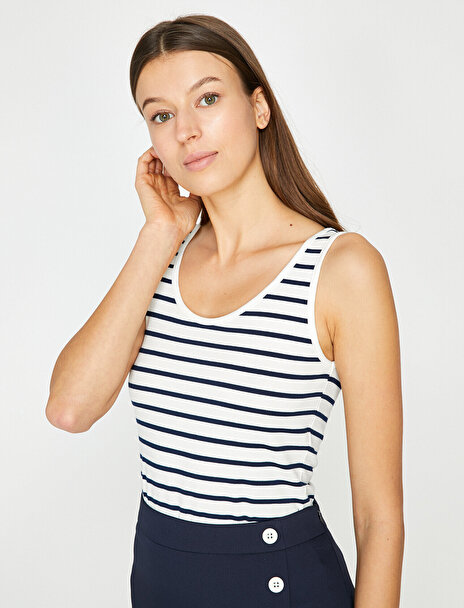 Koton Kadın Çizgili Basic Atlet