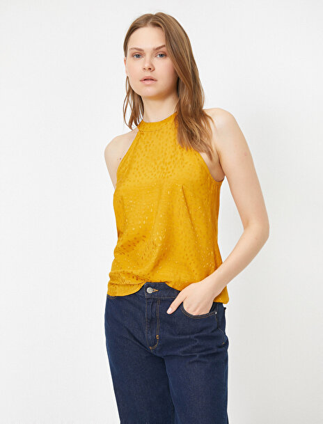 Koton Kadın Bisiklet Yaka Kolsuz Desenli Atlet