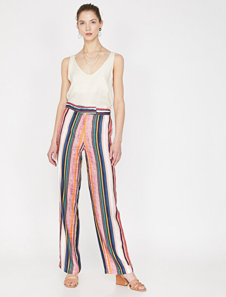 Koton Kadın Renk Bloklu Pantolon