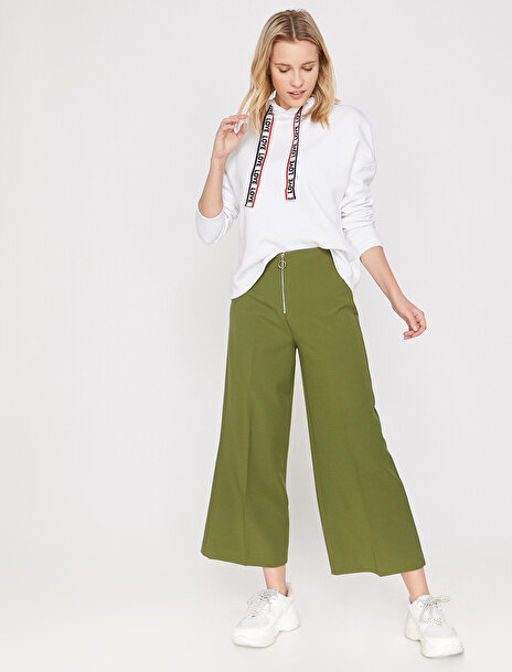 Koton Kadın Fermuar Detaylı Pantolon Koton Kadın Fermuar Detaylı Pantolon