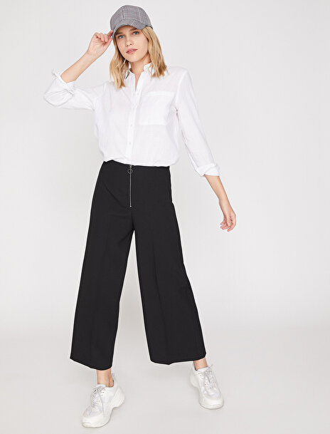 Koton Kadın Fermuar Detaylı Pantolon Koton Kadın Fermuar Detaylı Pantolon