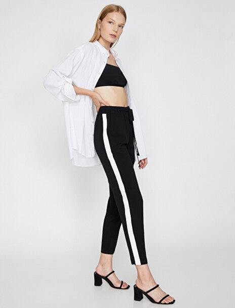 Koton Kadın Bağcıklı Şerit Detaylı Pantolon