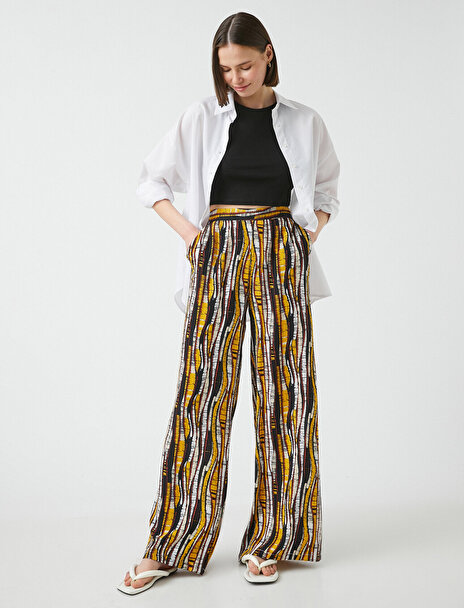 Koton Kadın Renk Bloklu Pantolon