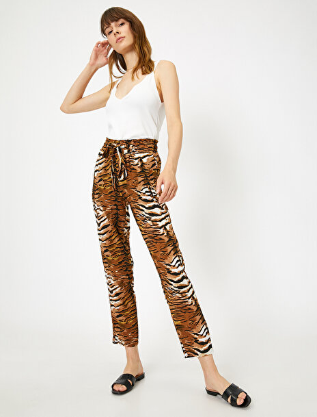 Koton Kadın Leopar Desenli Pantolon