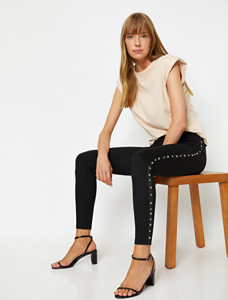 Koton Kadın Boncuk Detaylı Pantolon