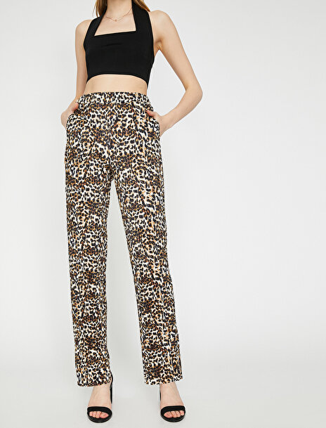 Koton Kadın Leopar Desenli Pantolon