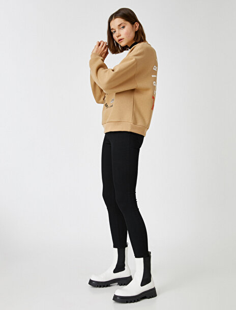 Koton Ole Genç Kız Kuş Gözü Detaylı Pantolon