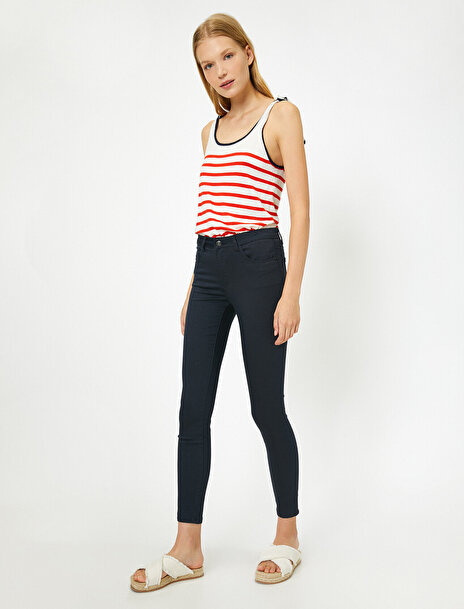 Koton Kadın Kuş Gözü Detaylı Pantolon