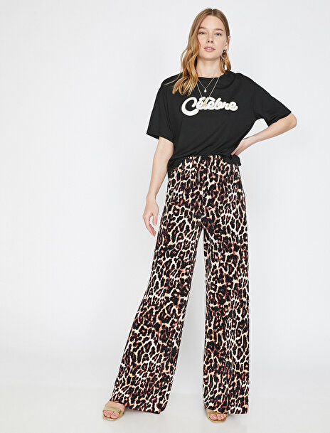Koton Kadın Leopar Desenli Pantolon