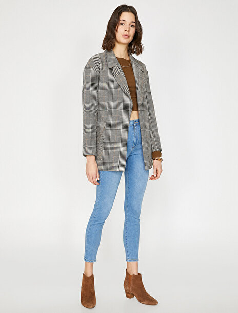 Koton Kadın Carmen Jean - Yüksek Bel Dar Kesim Dar Paça Pantolon