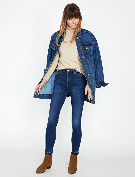 Koton Kadın Carmen Jean - Yüksek Bel Dar Kesim Dar Paça Pantolon