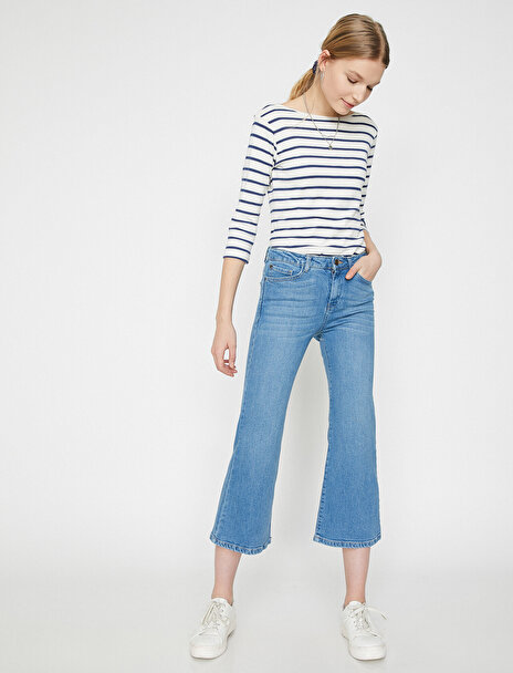 Koton Kadın Victoria Jean - İspanyol Paça Pantolon