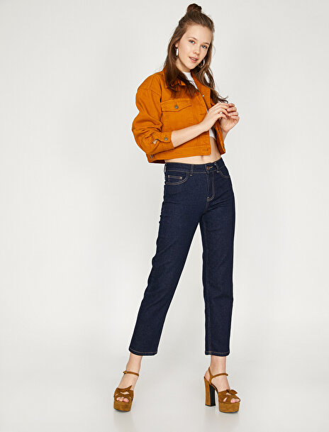 Koton Kadın Eve Slim Jean - Yüksek Bel Normal Kesim Hafif Düz Paça Pantolon Koton Kadın Eve Slim Jean - Yüksek Bel Normal Kesim Hafif Düz Paça Pantolon