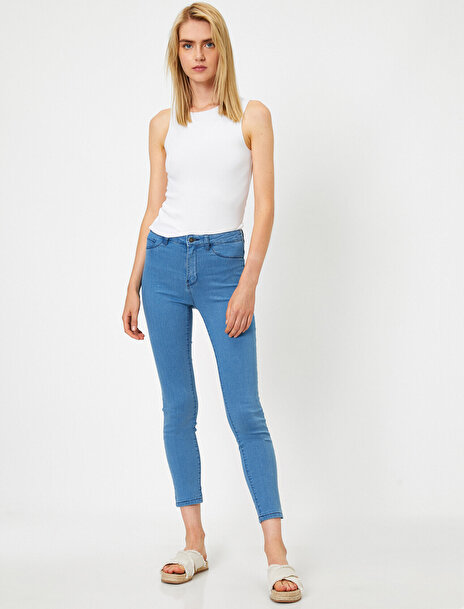 Koton Kadın Carmen Jean - Yüksek Bel Dar Kesim Dar Paça Pantolon