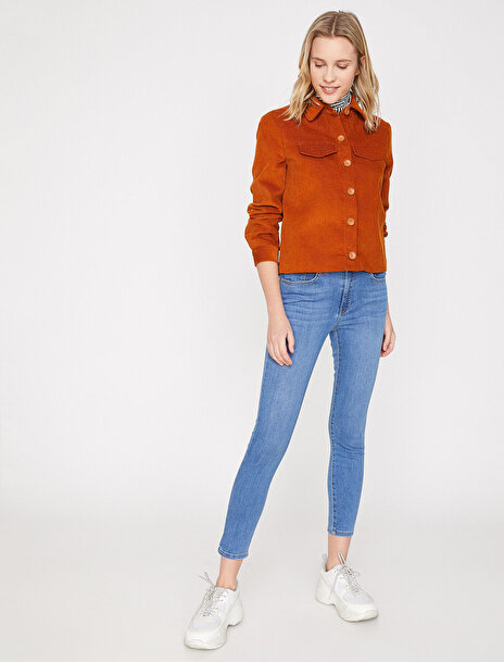 Koton Kadın Carmen Jean - Yüksek Bel Dar Kesim Dar Paça Pantolon