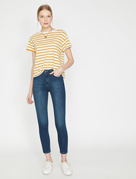 Koton Kadın Carmen Jean - Yüksek Bel Dar Kesim Dar Paça Pantolon